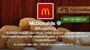 Burger King Twitter Account Hacked And Turned Into McDonald's Twitter Feed
