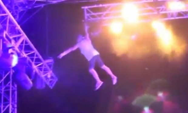 VIDEO: Concert Goer Climbs To Top Of Stage Tower At ASAP Rocky Concert ...