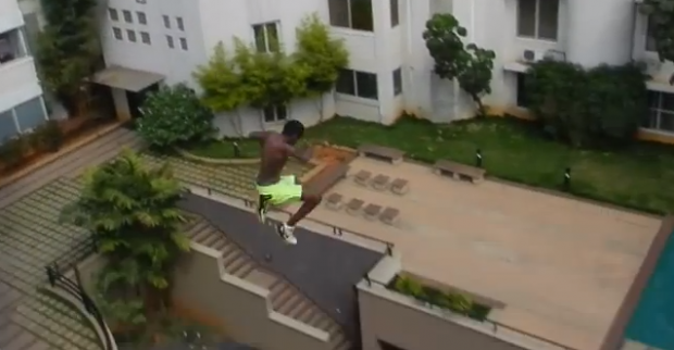 Crazy Guy Jumps 70 Foot Off Roof Into A 5 Foot Pool
