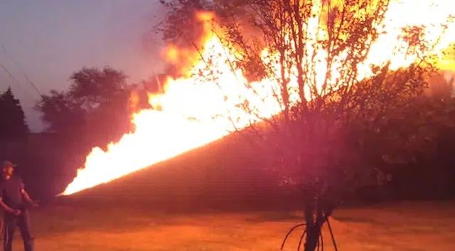 Guy Makes Incredible Homemade Flamethrower; Wife Isn't Happy About It