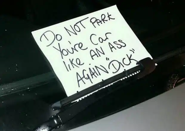 Blogger Takes Pictures Of Angry Notes Left On Badly Parked Cars And ...