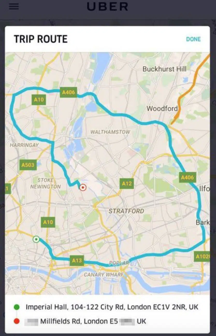 Uber Driver Takes A Detour And Charges Customer £102 For A £15 Journey