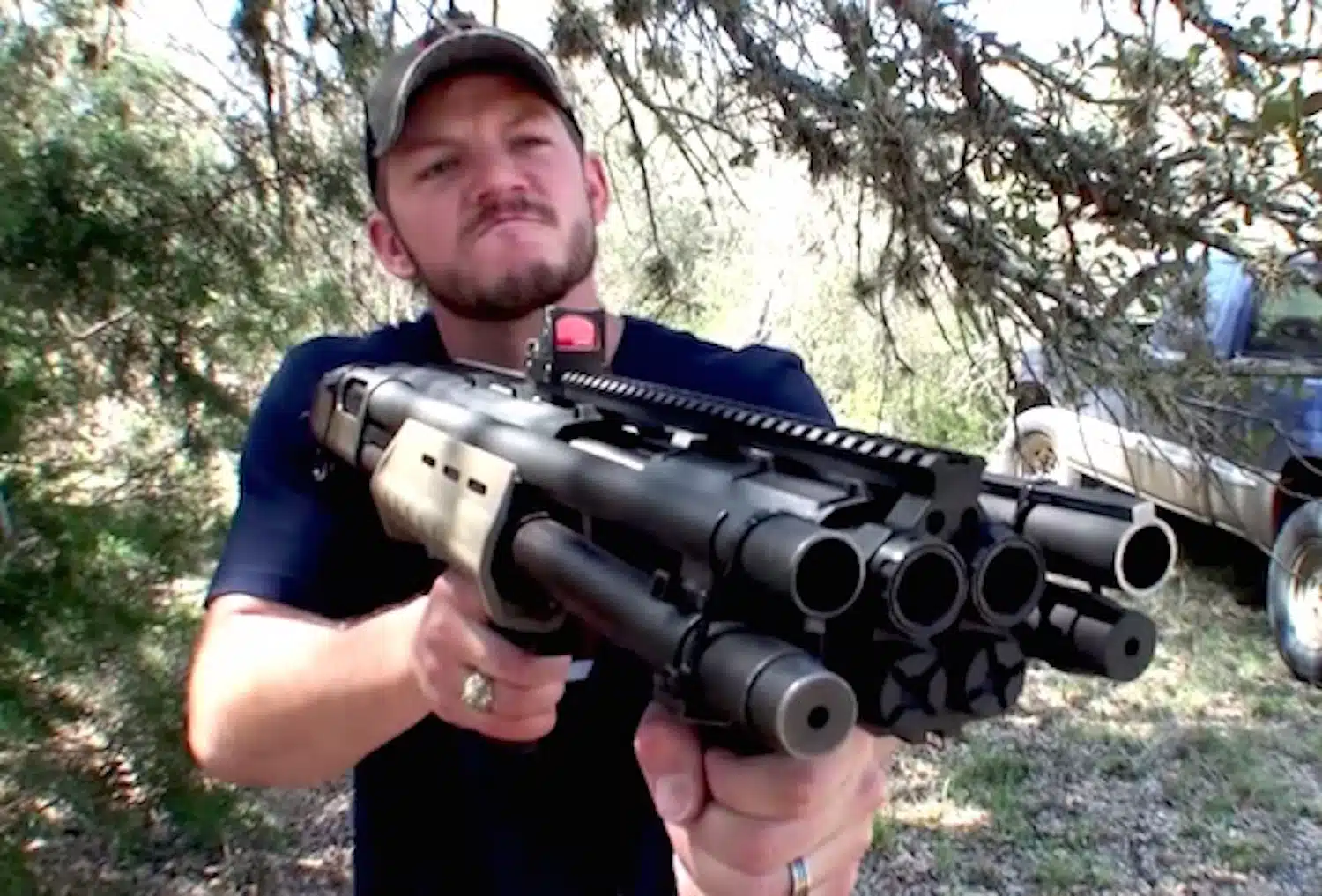 Check Out This Redneck Taping Four Guns Together To Make A Quad ...
