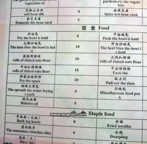 These Badly Translated Chinese Food Items Are Funny AF