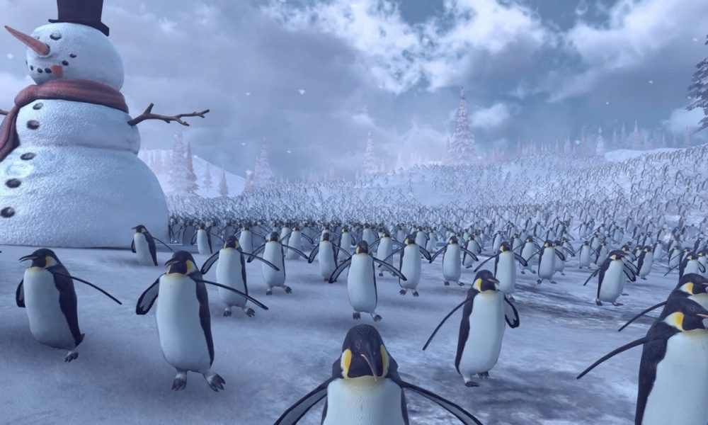 Watch 11,000 Virtual Penguins Battle Against 4,000 Murderous Santa Clauses