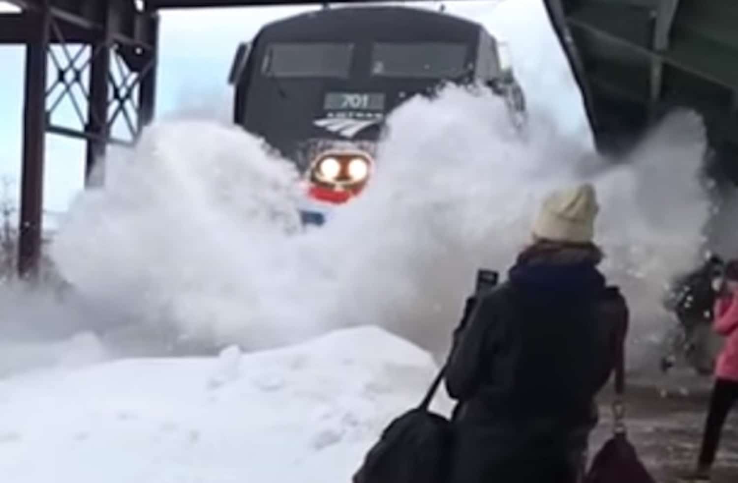 Watch This Train Absolutely Decimate Commuters With A Tsunami Of Snow