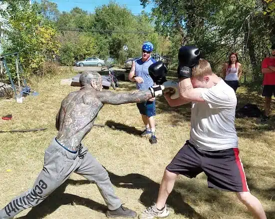 Check Out 40 Year Old Mighty Mouse Vs 27 Year Old G In A Backyard ...