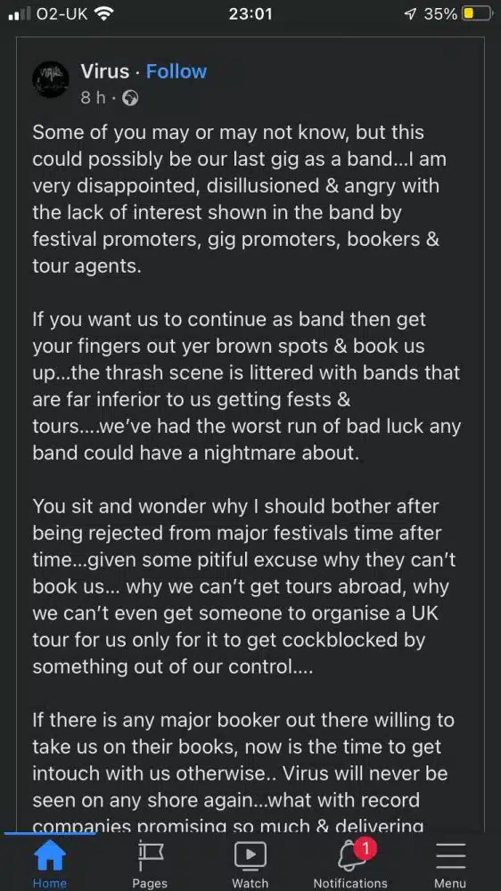 Death Metal Band Goes Viral For Whiney Post About How The Music ...